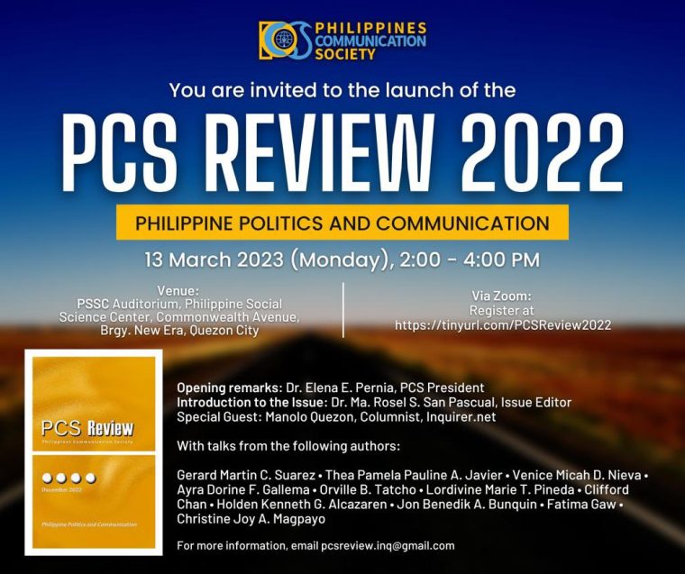 Message: Launch of PCS Review 2022 – Manuel L. Quezon III